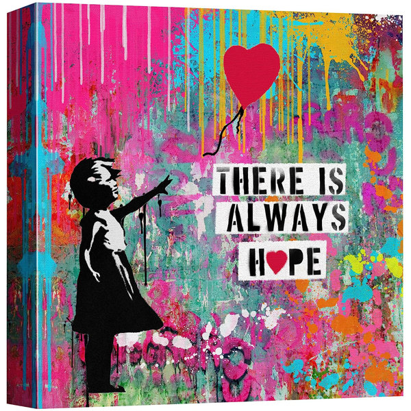 IDEA4WALL Pop Urban Street Girl and Heart Balloon Banksy There is ...
